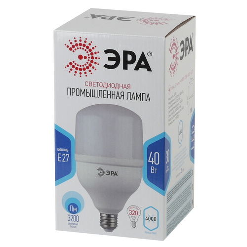 Светодиодная Эра Лампа светодиодная ЭРА 40W E27 4000k бел. LED POWER T120-40W-4000-E27