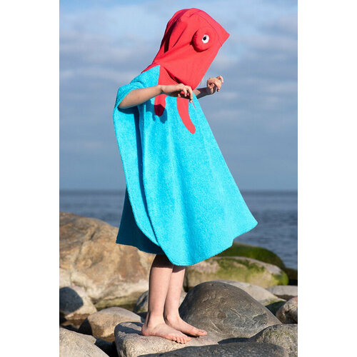 Leya.me Детское пляжное полотенце с капюшоном "Осьминог" 146