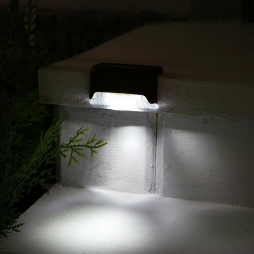 Садовый светильник на солнечной батарее, 8 x 4.5 x 4.5 см, 1 LED, свечение белое, коричневый, 4 шт.