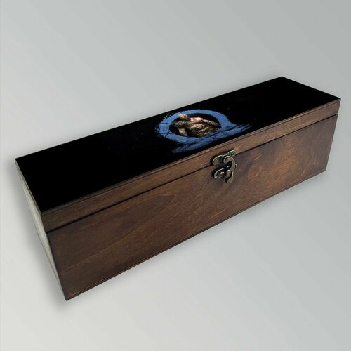Коробка для чайных пакетиков из дерева чайница УФ с крышкой игра God Of War Ragnarok - 599