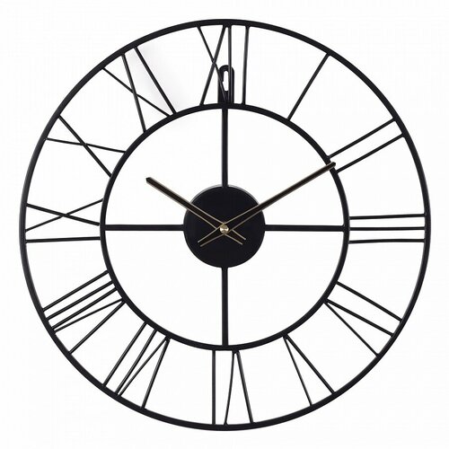 Часы настенные Рубин "Лофт", из металла черный, d-40см (4022-001)