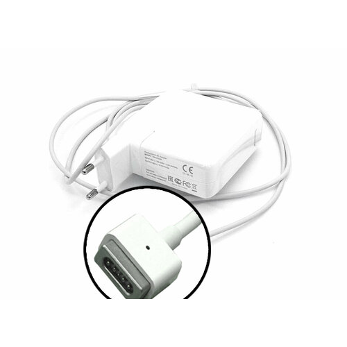 Блок питания (сетевой адаптер) для ноутбуков Apple 18.5V 4.6A 85W MagSafe T-shape белый, в розетку