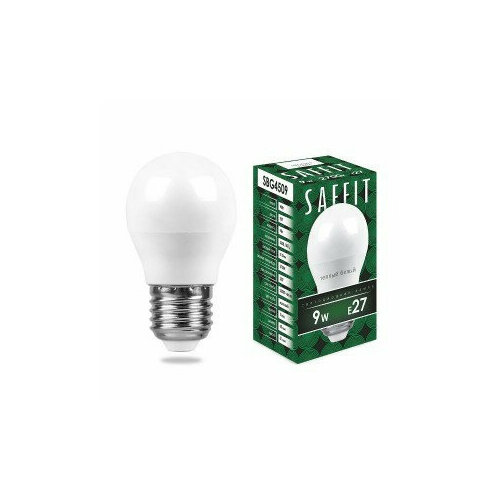 Светодиодная LED лампа Saffit шар G45 E27 9W(810Lm) 2700K 2K матовая 81x45 SBG4509 55082 (упаковка 14 штук)