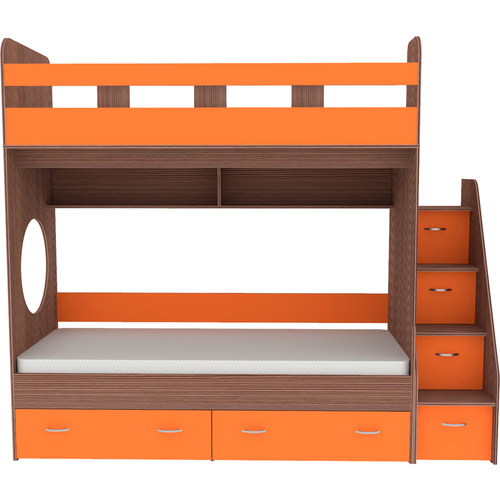 Двухъярусная кровать Юниор 1 80x160 Бодего Темный Оранжевый