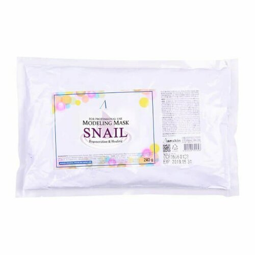 ANSKIN Маска альгинатная с муцином улитки (пакет) Snail Modeling Mask 240гр