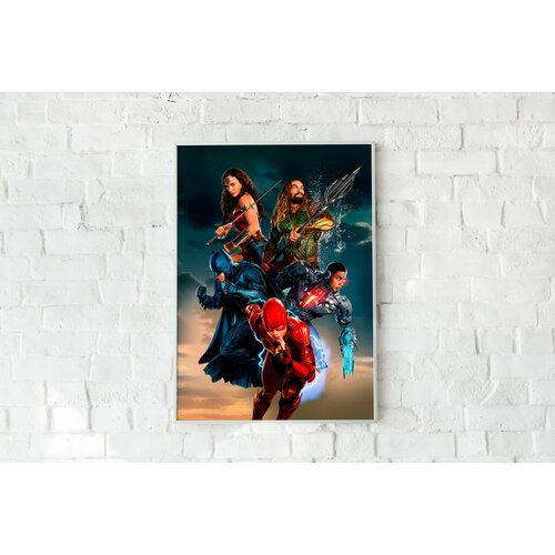 Плакат Лига справедливости/Justice League/DC/ Плакат на стену 33х48 см / Постер формата А3+