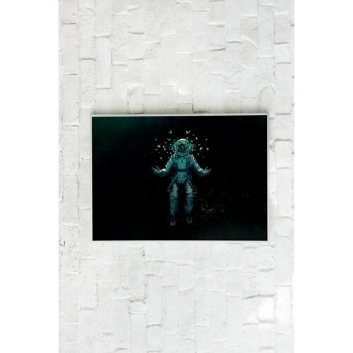 Плакат интерьерный без рамы Космонавт/Эстетика/Арт/ Плакат на стену 21х30 см / Постер формата А4