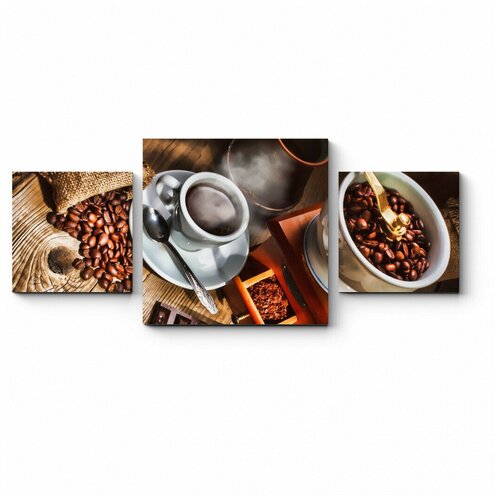 Модульная картина Кофейная кантата 100x43
