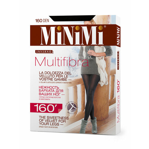 Колготки  MiNiMi Multifibra, 160 den, размер 7, черный