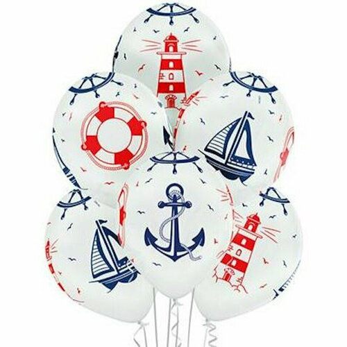 Набор из воздушных шаров "Морская прогулка", 10шт морская вечеринка