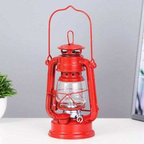 RISALUX Керосиновая лампа декоративная красный 9,5х12,5х19 см