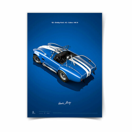 Плакат Shelby-Ford AC Cobra Blue 50х70 см / постер на стену