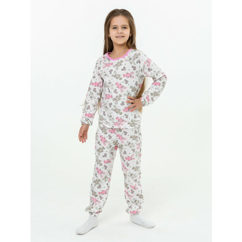 Пижама  КотМарКот, размер 110, белый, розовый