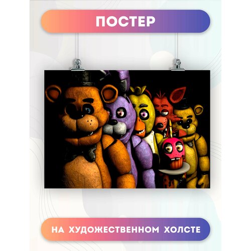 Постер на холсте Фнаф Five Nights at Freddy's игра пять ночей с Фредди 2 40х60 см