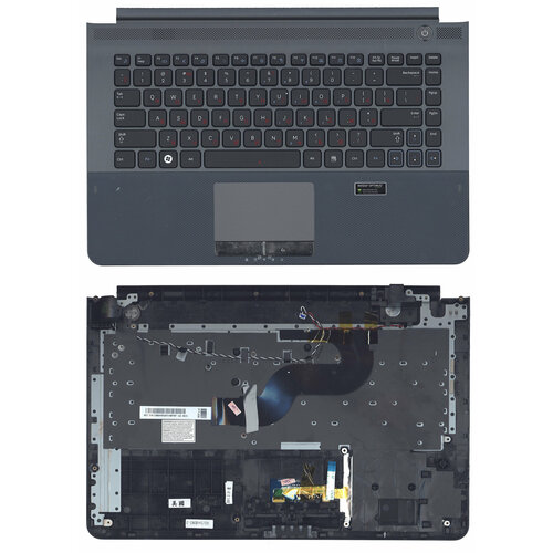 Клавиатура для ноутбука Samsumg RC421 серая топ-панель