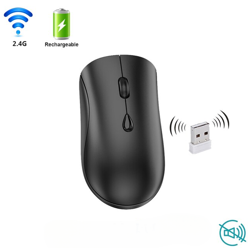 Беспроводная мышь для компьютера, ноутбука, пк и макбука / Удобная бесшумная мышка с штатным аккумулятором / Black
