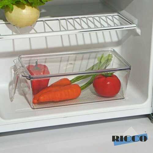 RICCO Органайзер для холодильника с крышкой и ручкой, 32×14,5×10 см