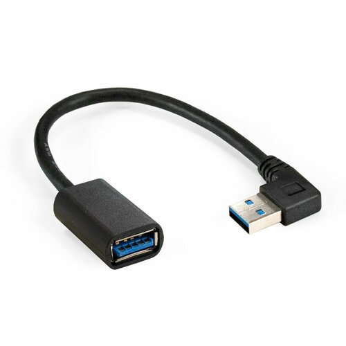 Удлинитель USB 3.0 ExeGate EX-CC-USB3-AMAF-0.15L (Am/Af, угловой 90-градусный коннектор (горизонтальный левый), 0,15м) EX294775RUS