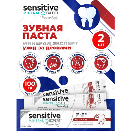 Зубная паста Pepsodent Sensitive Уход за дёснами 100 гр. х 2 шт.