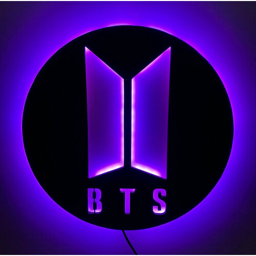 Настенный светильник c логотипом корейской К-рор группы BTS, БТС