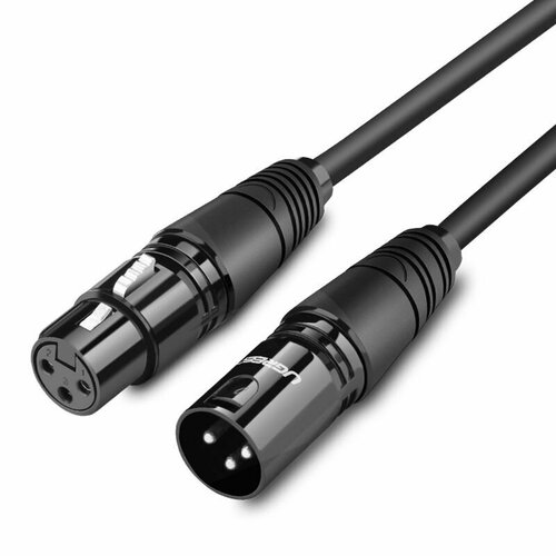 Кабель UGREEN AV130 (20712) Cannon Male to Female Microphone Extension Audio Cable 5m - Black