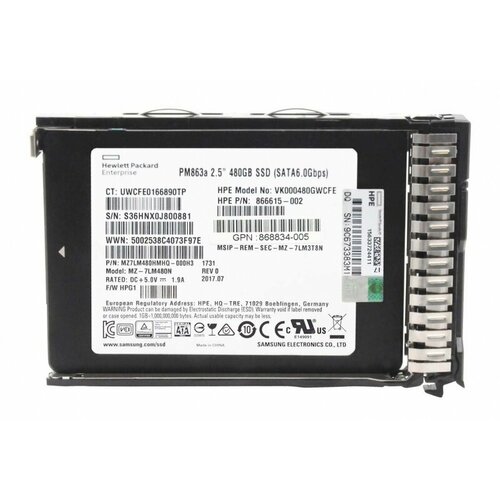 Жесткий диск HP 869378-B21 480Gb SATAIII 2,5" SSD