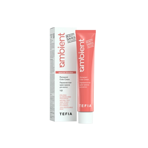 Tefia Ambient Permanent Color Cream Крем-краска для волос перманентная тон 1000 Специальный блондин натуральный 60мл / модное окрашивание