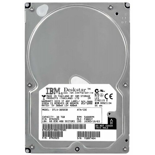 Жесткий диск IBM DTLA-305030 30,7Gb 5400 IDE 3.5" HDD