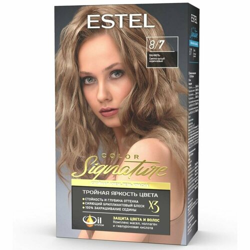 Estel Color Signature крем-гель краска стойкая для волос в наборе тон 8/7 ваниль