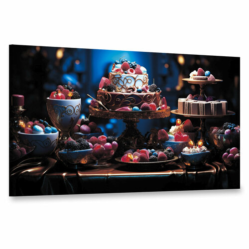 Интерьерная картина 100х60 "Восхитительные десерты"