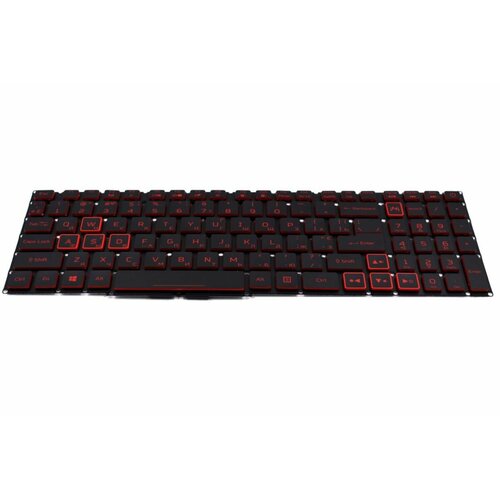 Клавиатура для Acer Nitro 5 AN517-52-76TQ ноутбука с красной подсветкой