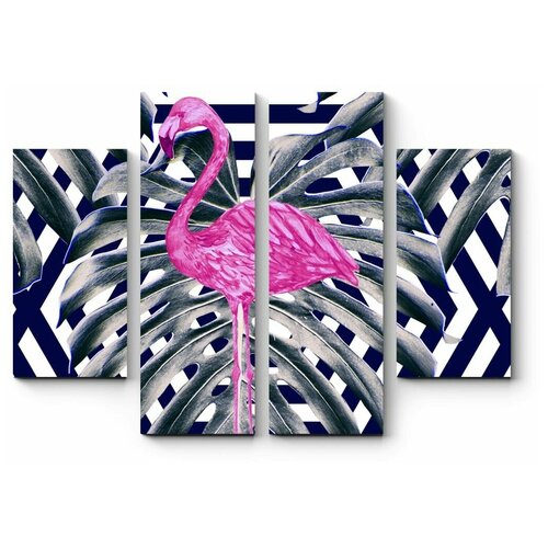 Модульная картина Приключения фламинго в джунглях 130x98
