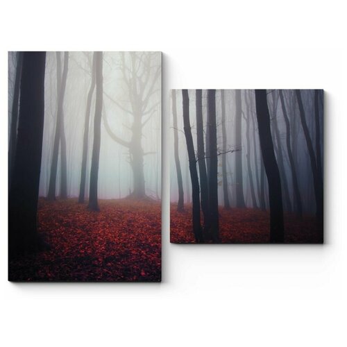 Модульная картина Осенний лес туманным утром 120x90