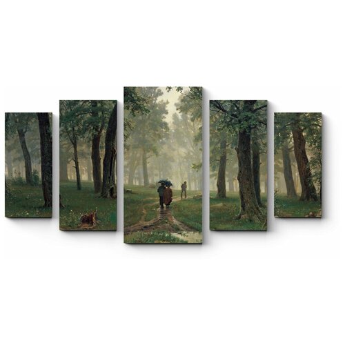 Модульная картина Дождь в дубовом лесу, Шишкин 190x105