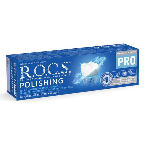 Зубная паста R.O.C.S. PRO Polishing. Полировочная, 30 мл, 35 г