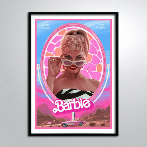 Постер в раме/Барби Марго Робби Райан Гослинг Зеркало Barbie