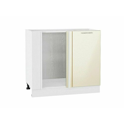 Напольный модуль для кухни Шкаф нижний угловой Валерия-М 816*890*478 Бежевый металлик / Белый