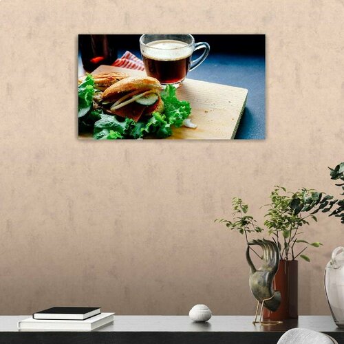 Картина на холсте 60x110 LinxOne "Чай обед поедание" интерьерная для дома / на стену / на кухню / с подрамником