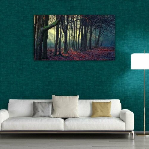 Картина на холсте 60x110 LinxOne "Листья деревья природа" интерьерная для дома / на стену / на кухню / с подрамником