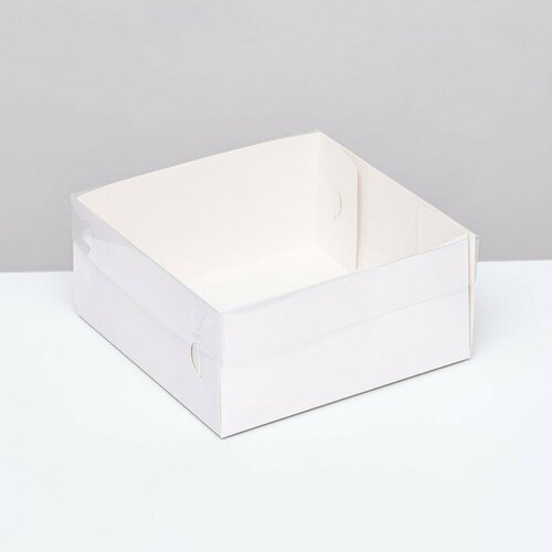 Кондитерская упаковка, белая с PVC крышкой, 17 х 17 х 8 см (комплект из 24 шт)