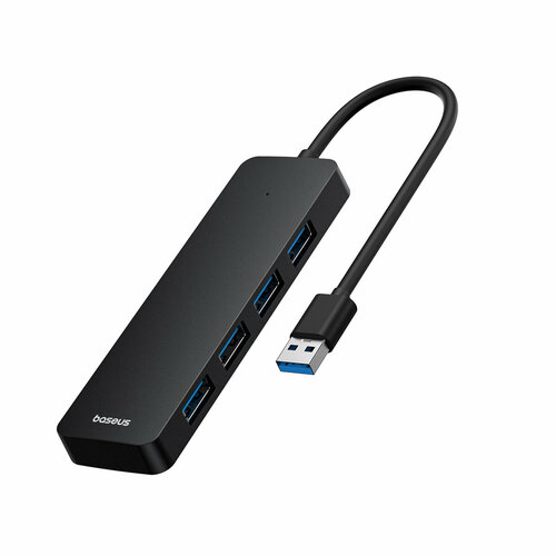 Хаб Baseus UltraJoy Series 4-Port HUB Lite провод 15cm черный（USBA to USB3.0*4）(B0005280B111-00)