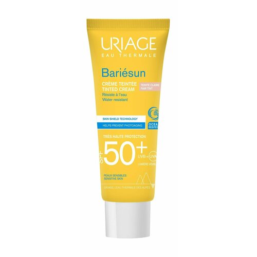 Светлый солнцезащитный тональный крем для чувствительной кожи тела / Uriage Bariesun Tinted Cream Fair Tint SPF 50+