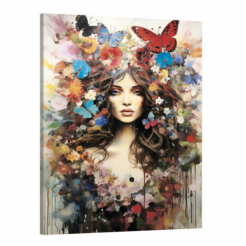Интерьерная картина 50х70 "Принцесса с цветами"