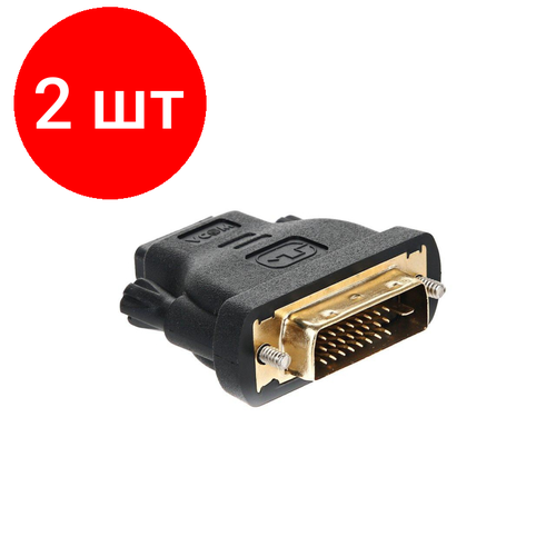 Комплект 2 штук, Переходник HDMI - DVI-D, F/M, 25 м, VCOM, VAD7818