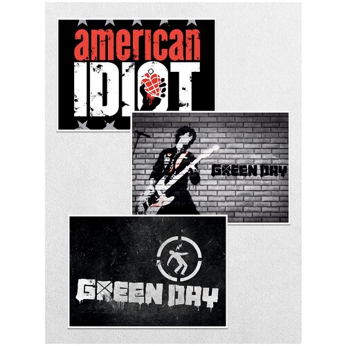 Постеры интерьерные Green Day 2 Набор Плакатов 3 шт