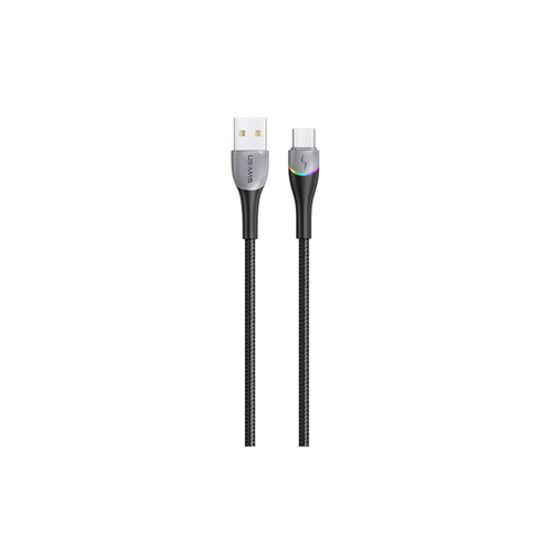 Кабель USAMS US-SJ542 USB - USB Type-C, 3A, 1.2 м, нейлон, чёрный