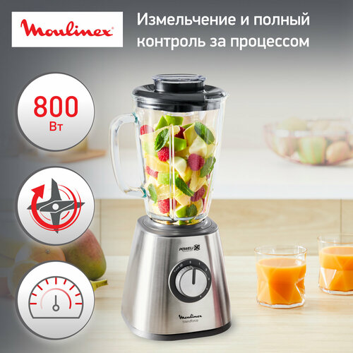 Стационарный блендер Moulinex LM439D10, серебристый