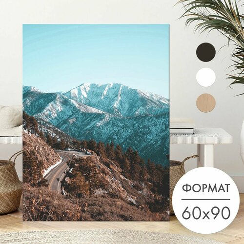 Плакат Постер 60х90 без рамки "Снежные горы пейзаж" для интерьера
