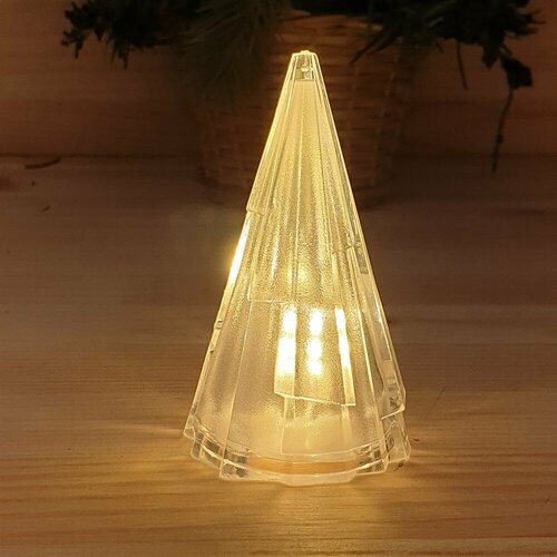 Светодиодная свеча-кристалл "Ёлочка" | Декор светильник-ночник, 8х5 см