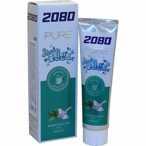 Pure toothpaste clean mint 2080 зубная паста с пищевой содой со вкусом свежей мяты, 120 мл
